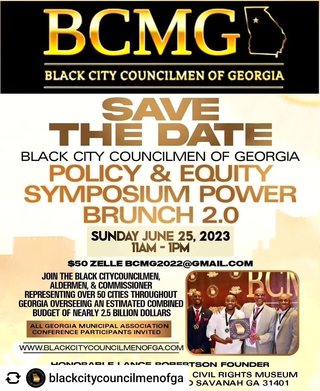 @blackcitycouncilmenofga Save the Date June 25th Sunday in Savanah ...